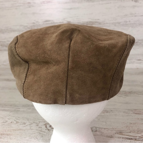 Vintage | Accessories | Vintage Suede Leather Newsboy Scally Cap Hat ...